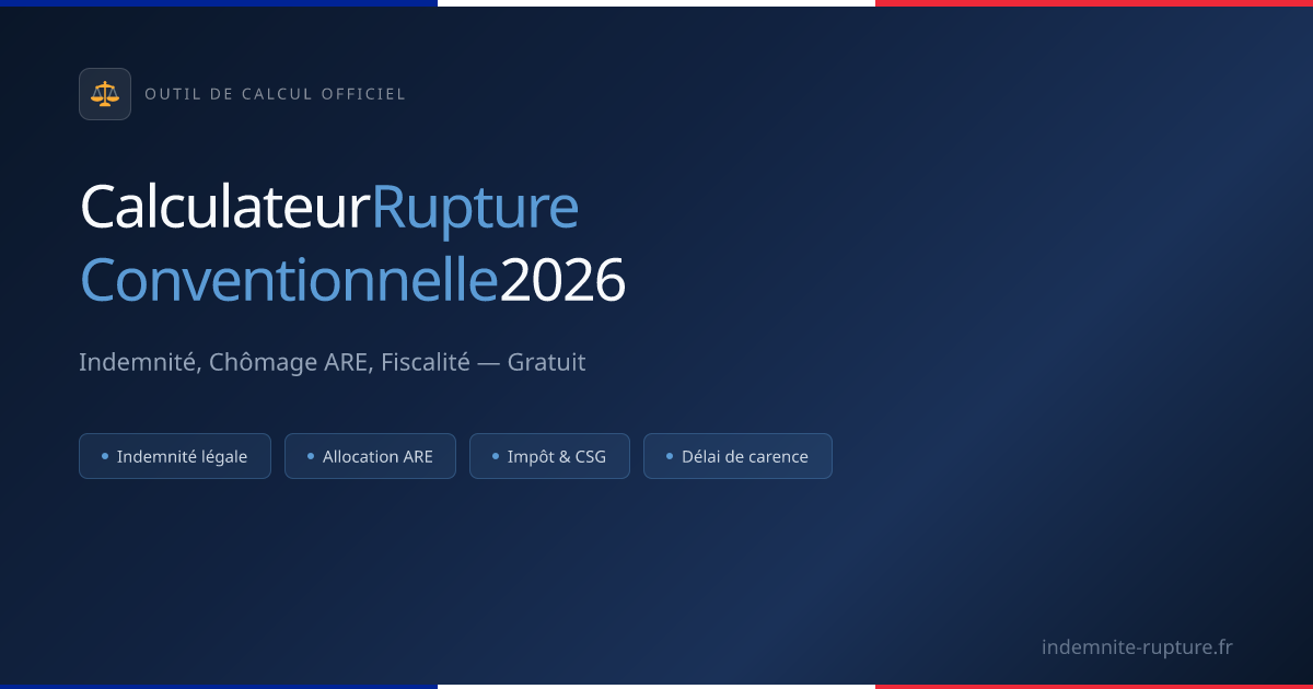 Simulateur Rupture Conventionnelle 2026 : Indemnité Exacte + Régime ...